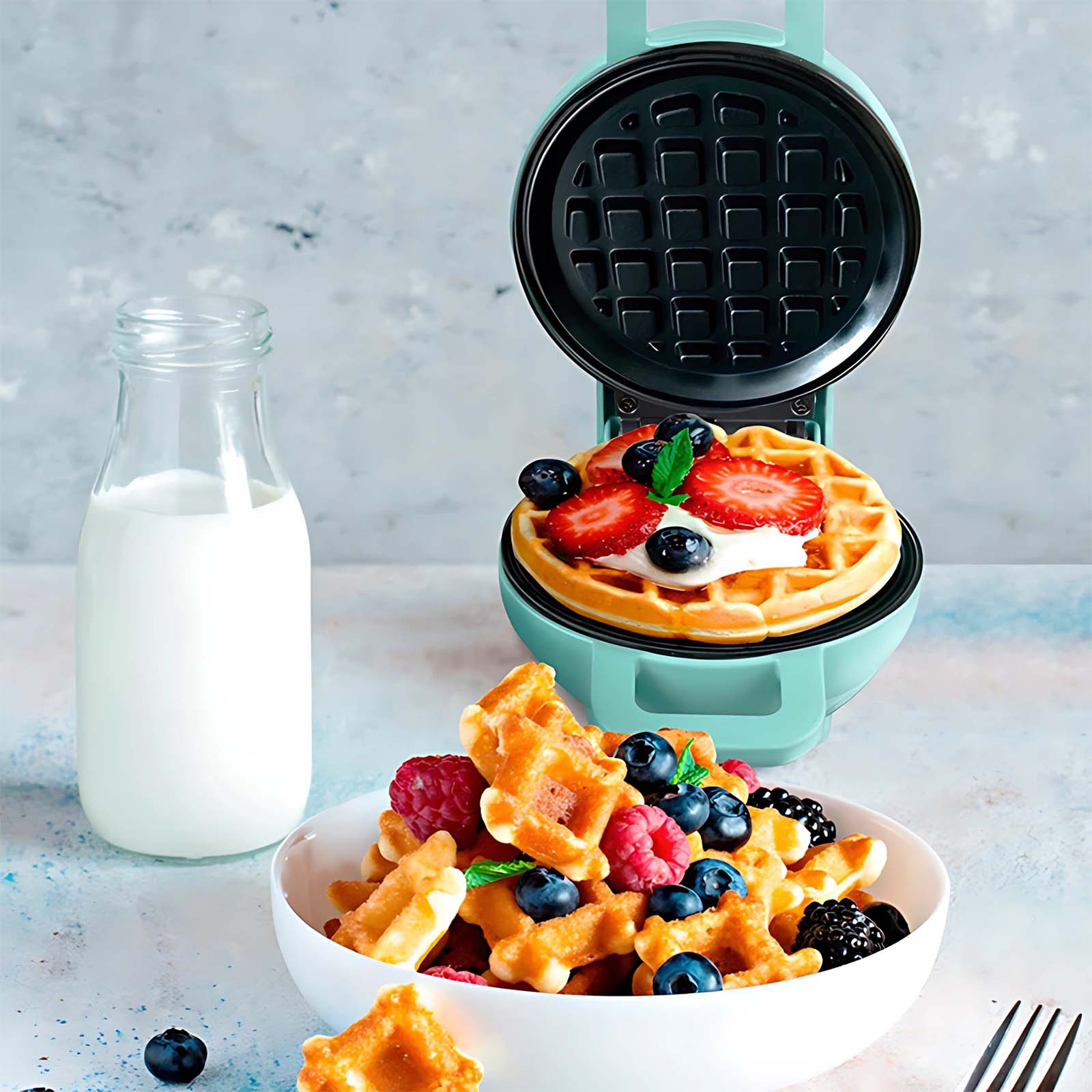 Mini Wafflera Master Chef 1 Rebanada MK-WM-1M-AZUL